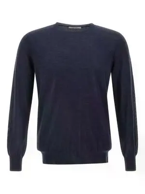 KANGRA Crew Neck Ribbed Wool Knit Sweater