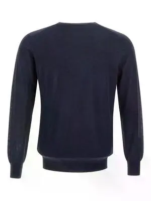 KANGRA Crew Neck Ribbed Wool Knit Sweater