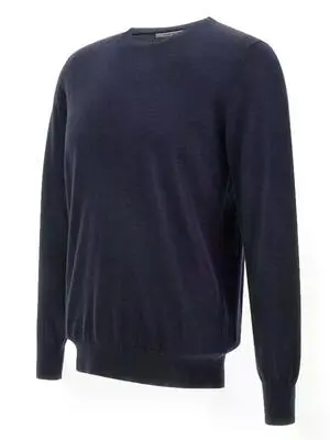 KANGRA Crew Neck Ribbed Wool Knit Sweater
