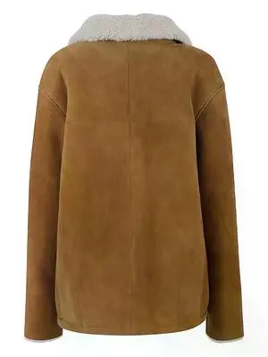 ENES Shearling-collar Double-breasted Coat