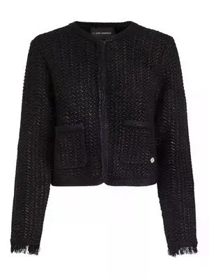 Karl Lagerfeld Tweed Frayed Jacket