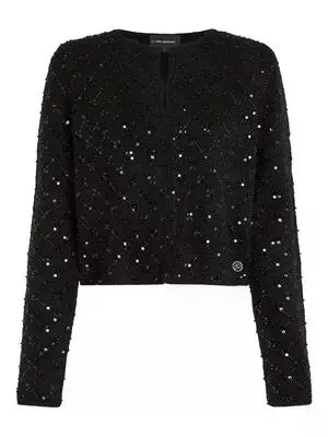 KARL LAGERFELD Sequin-Embellished Knit Cardigan