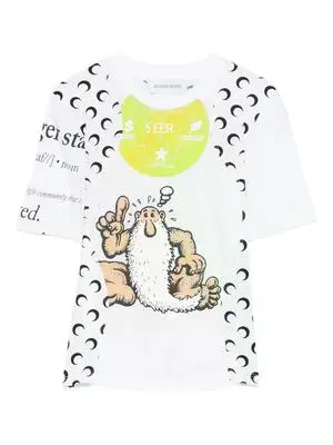 MARINE SERRE Graphic-print T-shirt - White