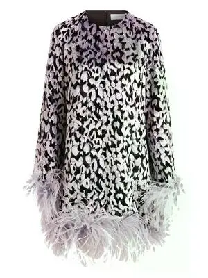 16Arlington Hodi Devoré Feather Mini Dress