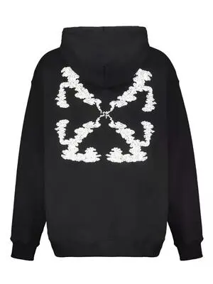Off-White Arrow Motif Drawstring Hoodie - Black