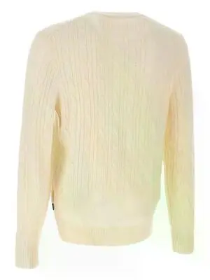 BOSS Cable Knit Crew-neck Sweater - Neutrals