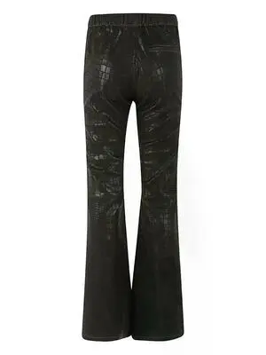 ENES Crocodile-embossed Leather Trousers