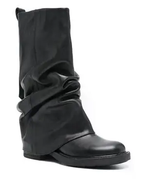 METISSE Ruched Leather Boots