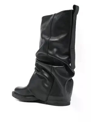 METISSE Ruched Leather Boots