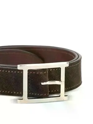 ORTIGNI Rectangular Buckle Leather Belt