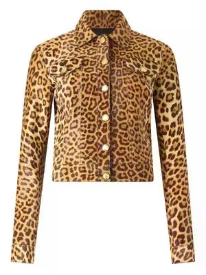 Roberto Cavalli Leopard Print Leather Jacket
