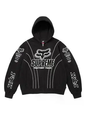 Supreme X Fox Racing® Zip-Up Hoodie - Black | Editorialist