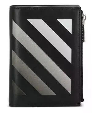 Off-White Diag-stripe-print Wallet - Black