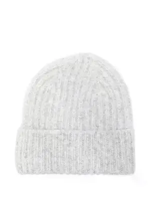Closed Ribbed-knit Beanie - Grey