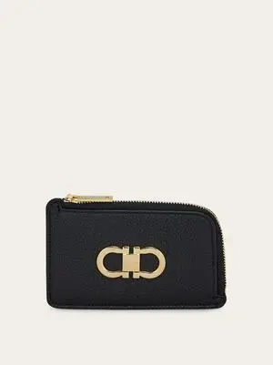 FERRAGAMO Credit Card Holder With Coin Purse - Black