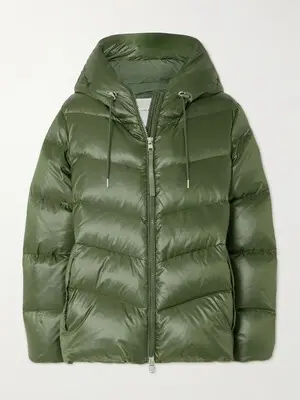 Varley Madelina Hooded Quilted Down Jacket - Green