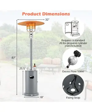 SUGIFT 50000 Btu Propane Patio Heater With Round Table Design