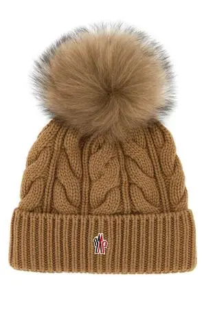 Moncler Wool-cashmere Beanie - Brown