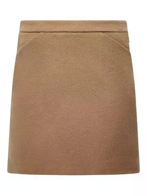 Another Tomorrow Tailored Mini Skirt - Brown