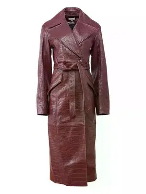 Fleur Du Mal Crocodile-effect Belted Coat