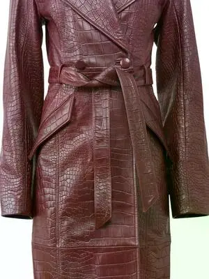 Fleur Du Mal Crocodile-effect Belted Coat