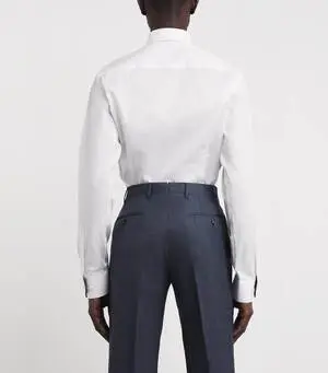 Eton Signature Twill Floral-trim Shirt - White