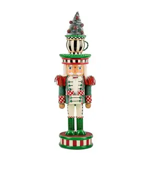 MACKENZIE-CHILDS Check It Out Teacup Nutcracker - Green