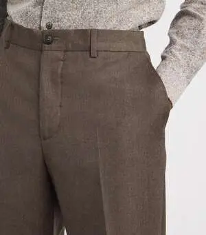 Pal Zileri Virgin Wool-cashmere Flat Front Trousers