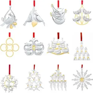 NAMBE 12 Days Of Christmas Ornament Set - Silver