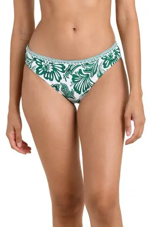 La Blanca Botanical Brocade Bikini Bottoms - Jungle