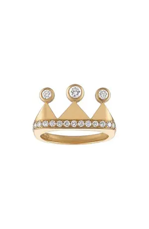 EDEN PRESLEY Queen For A Day Stackable Ring - Yellow Gold