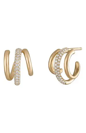 EDEN PRESLEY Shine Diamond Three-hoop Earrings - Yellow Gold
