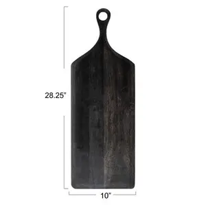 STORIED HOME Tall Acacia Wood Cheese And Cutting Board With Round Opening On Handle
