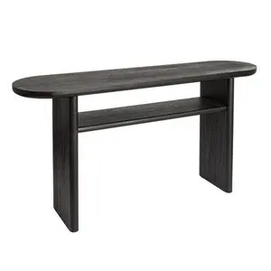 STORIED HOME Sturdy Firwood Console Table - Black