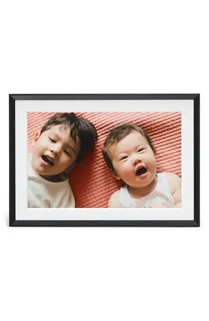 AURA FRAMES Carver 10-inch Hd Digital Photo Frame With Mat - Matted Gravel