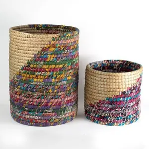 TEN THOUSAND VILLAGES Kaleidoscope Basket - Neutral