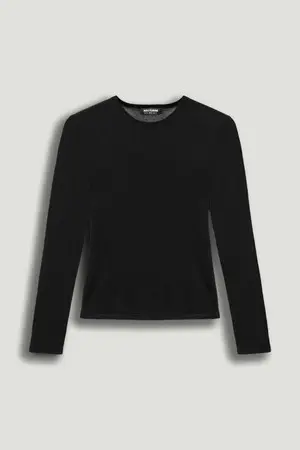NOCTURNE Sheer Crew-neck Mesh Top