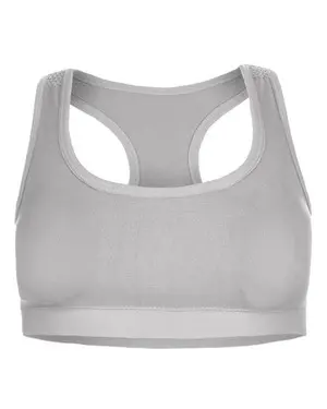 MEMOI 2 Pair Pack Racerback Sports Training Bra - Light Gray Heather