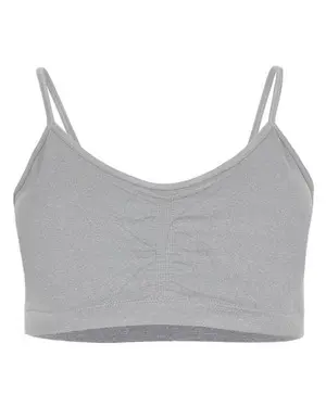 MEMOI 2 Pair Pack Gathered Front Cup Training Bra - Light Gray Heather