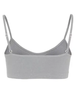 MEMOI 2 Pair Pack Gathered Front Cup Training Bra - Light Gray Heather