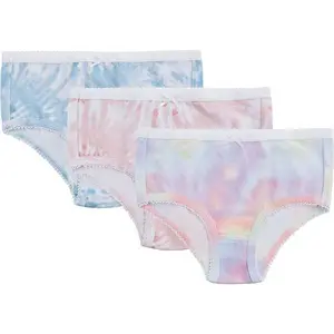 MEMOI Printed Cotton Briefs 3 Pack - Blue Blush Multi Tiedye