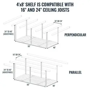 STOREYOUR 4' X 8' Faber Overhead Garage Shelving -holds 700 Lbs
