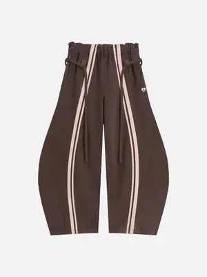 AELFRIC EDEN Striped Barrel Sweatpants - Brown