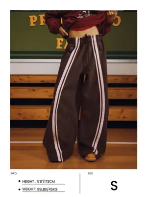 AELFRIC EDEN Striped Barrel Sweatpants - Brown