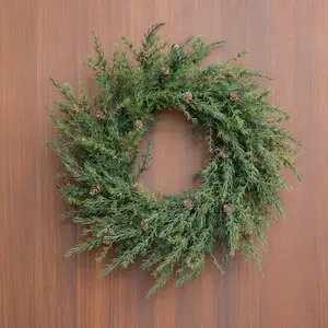 CG HUNTER 28" Artificial Pine Wreath With Pinecones - Green