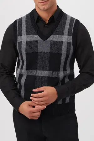 Mr Turk Plaid Sweater Vest
