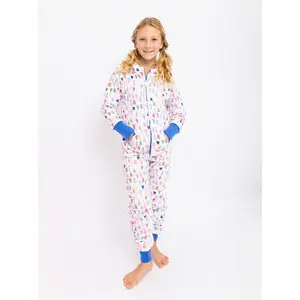 PREPPY GOOSE Christmas Plush One-piece Jumpsuit - Multicolor