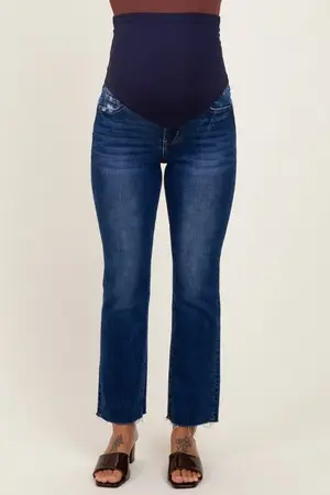 PINKBLUSH Cut Hem Kick Flare Maternity Jeans