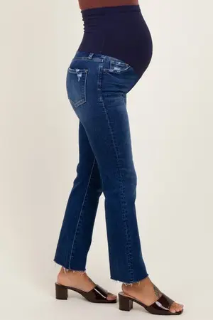PINKBLUSH Cut Hem Kick Flare Maternity Jeans