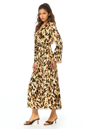 ALEXIA ADMOR Draped Maxi Dress - Beige Abstract